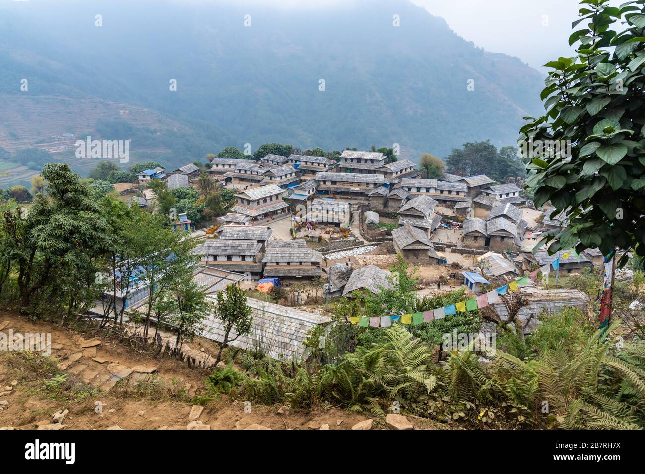Beautiful Gurung village house at Ghandruk Pokhara region Nepal Stock ...