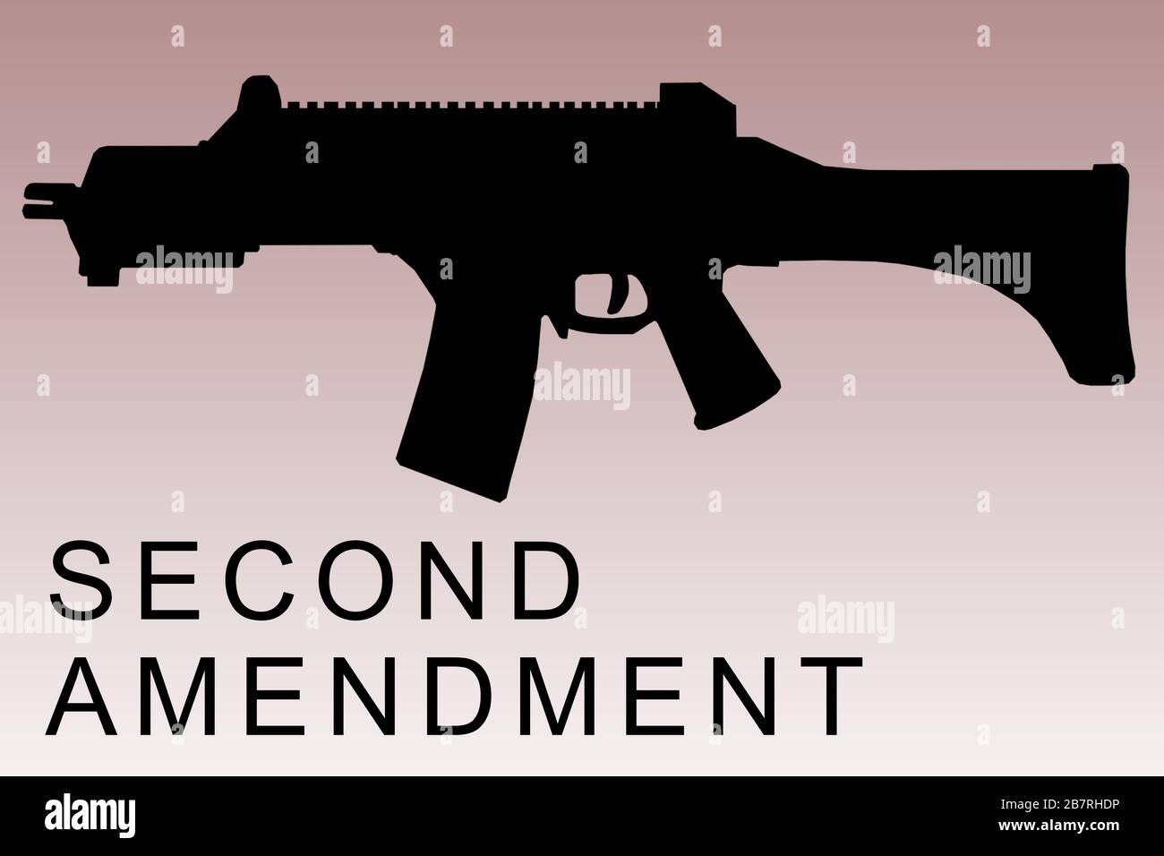 SECOND AMENDMENT sign concept illustration with black rifle figure over ...