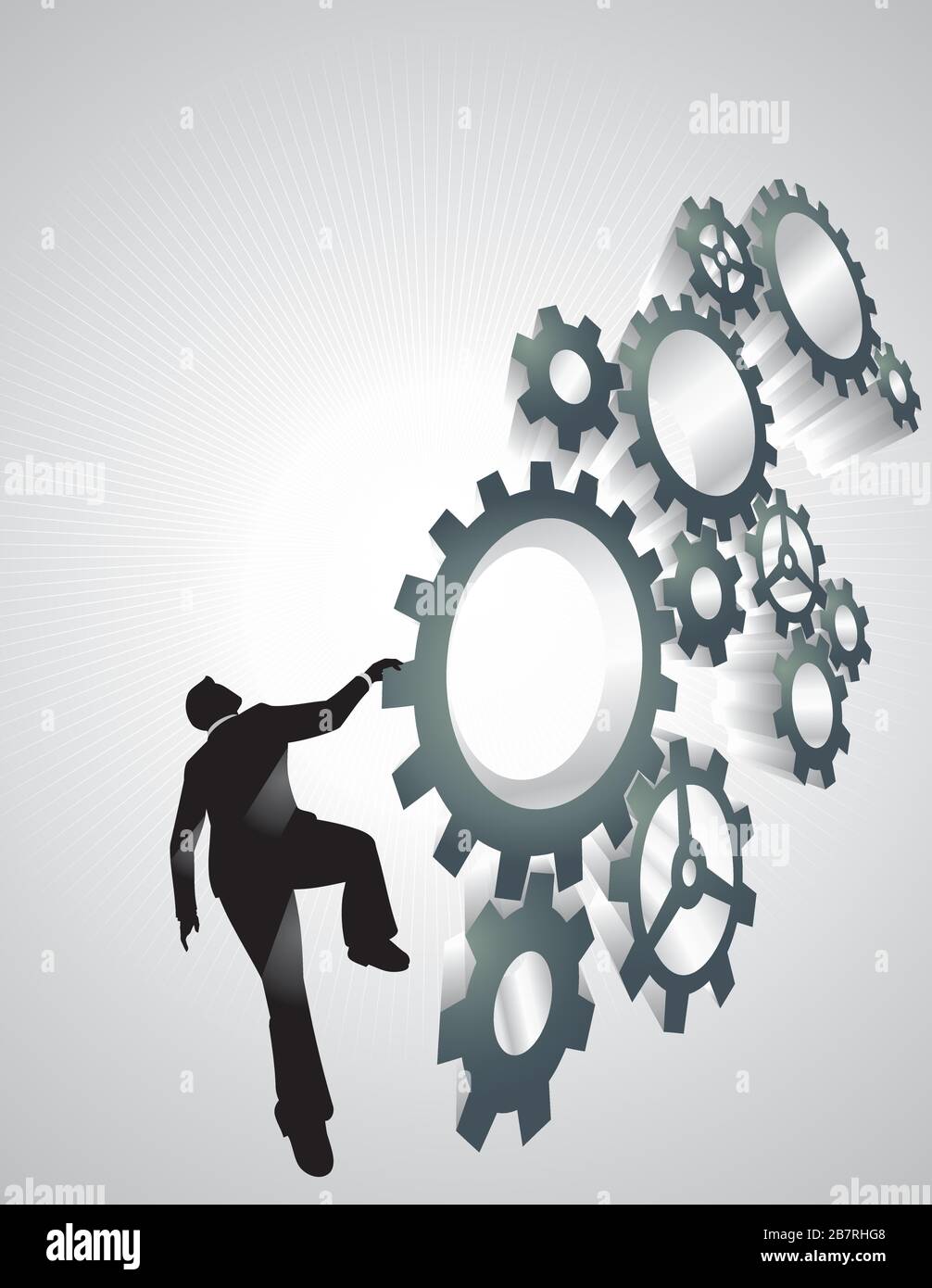 Climbing Cogs - Abstract business concept, traced from my hand drawn ...