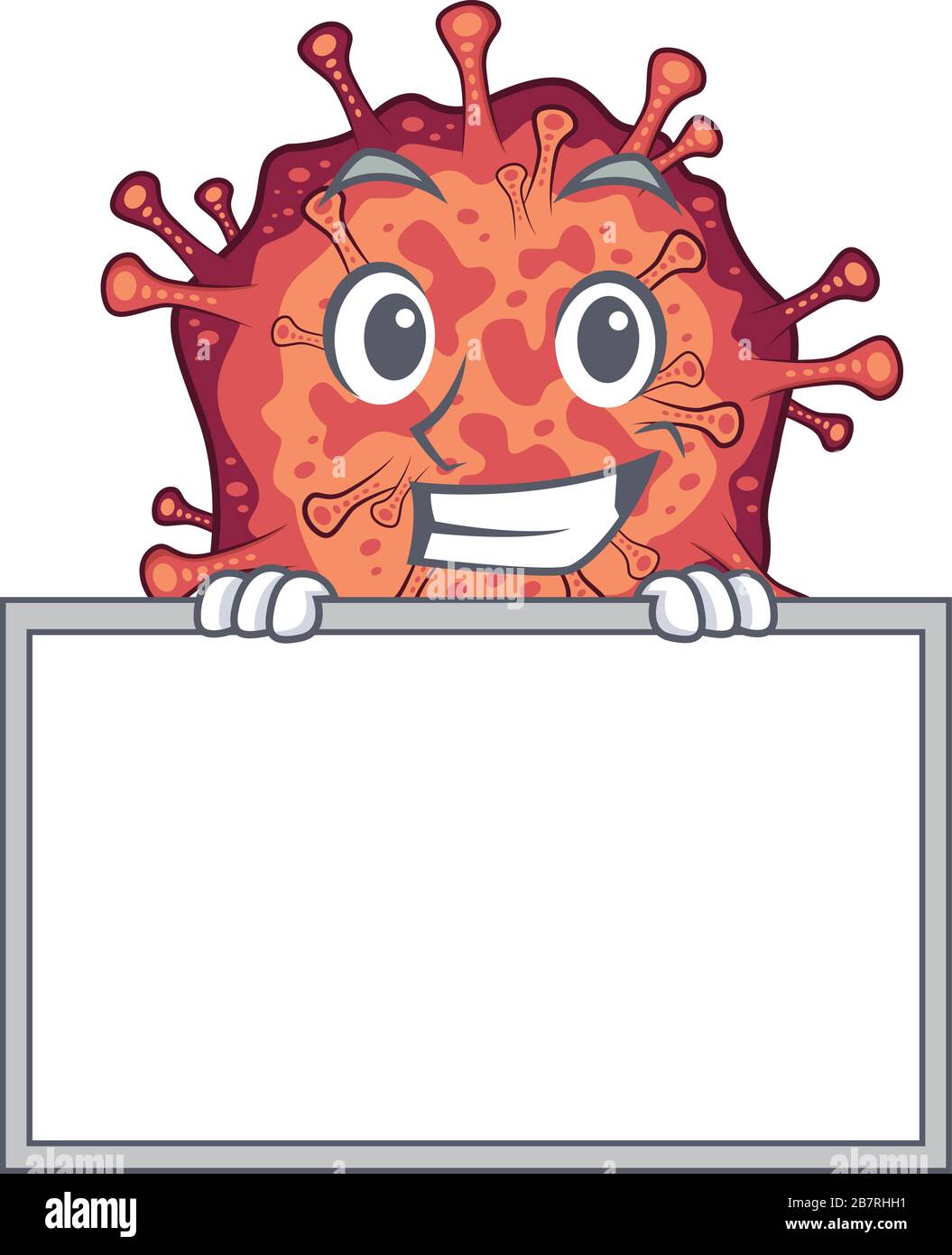 Smiley contagious corona virus cartoon character style bring board ...