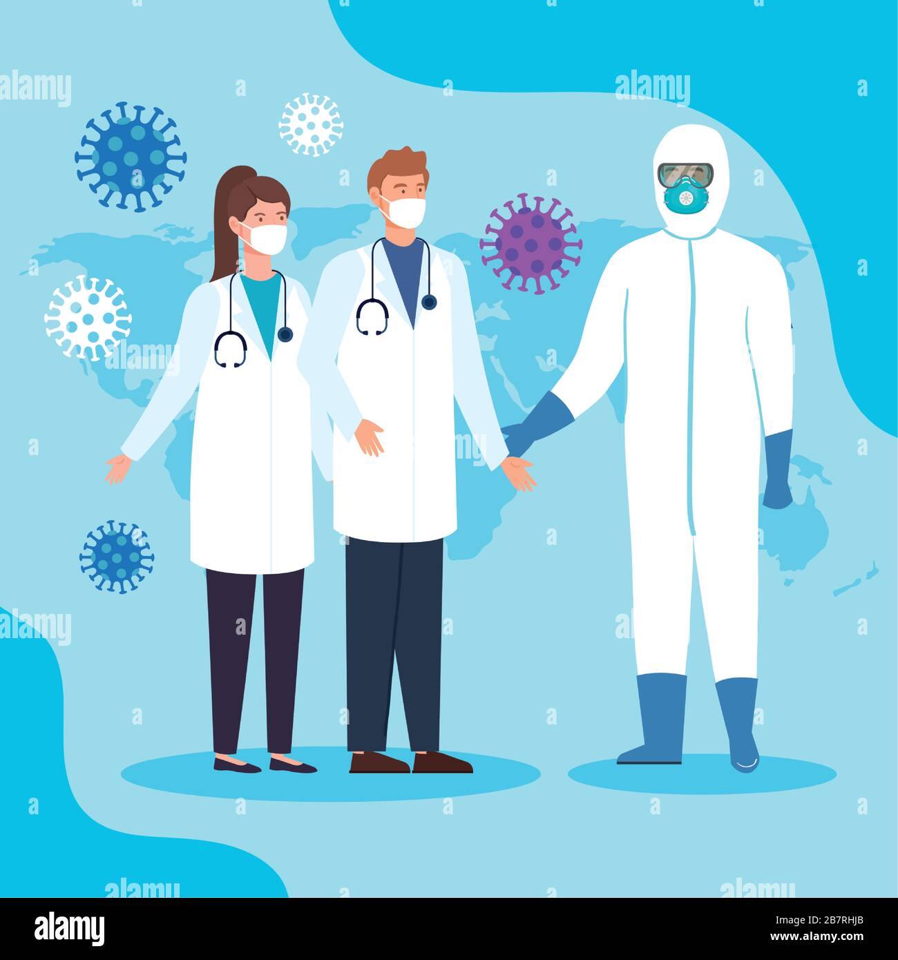 health professionals for coronavirus 2019 assistance Stock Vector Image ...