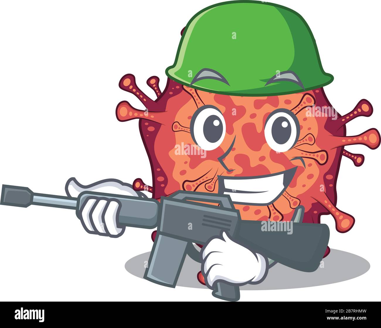 A picture of contagious corona virus as an Army with machine gun Stock ...