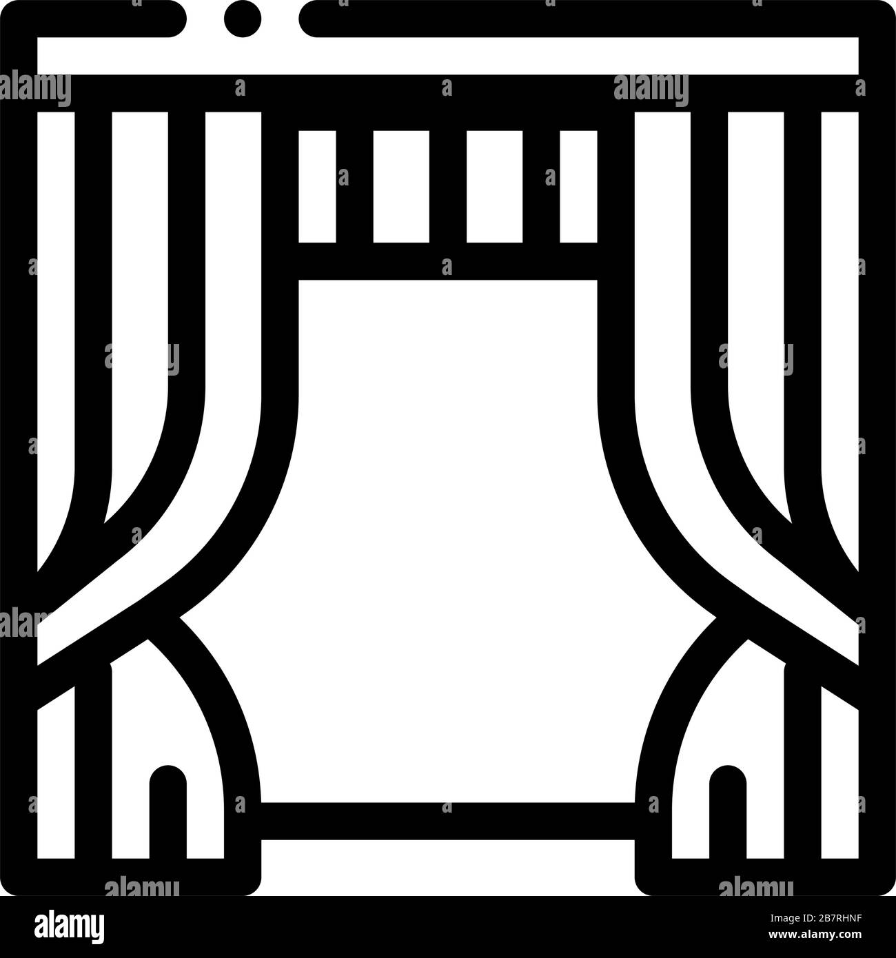 Theatrical Curtain Vector Outline Illustration Stock Vector Image & Art ...