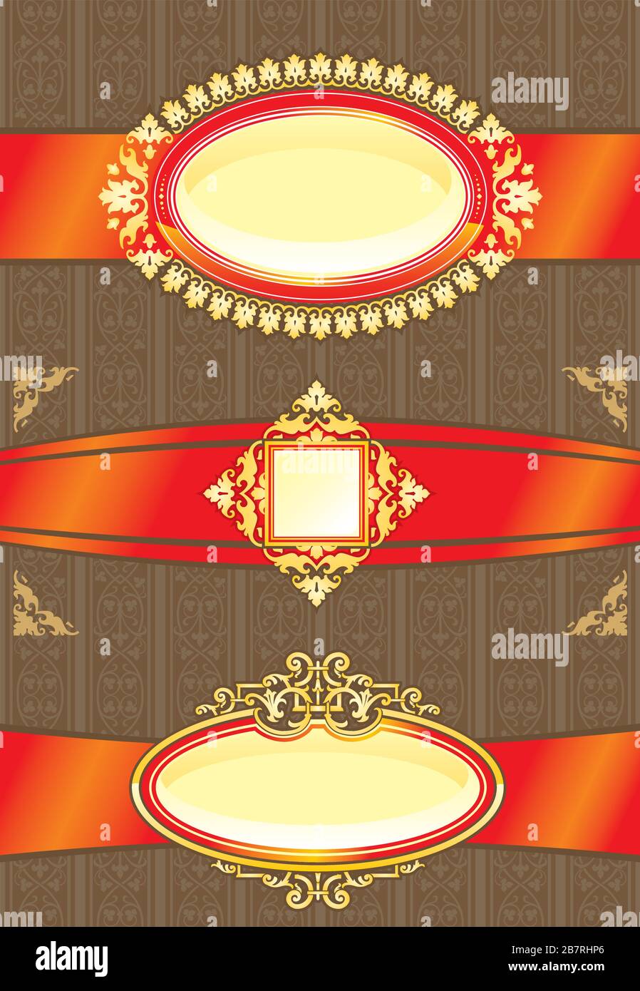 Shiny Classic Banner Set - Detailed traditional gold elegant banner ...