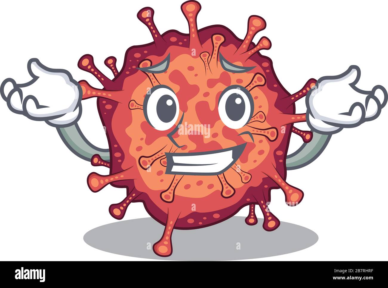 Happy face of contagious corona virus mascot cartoon style Stock Vector ...