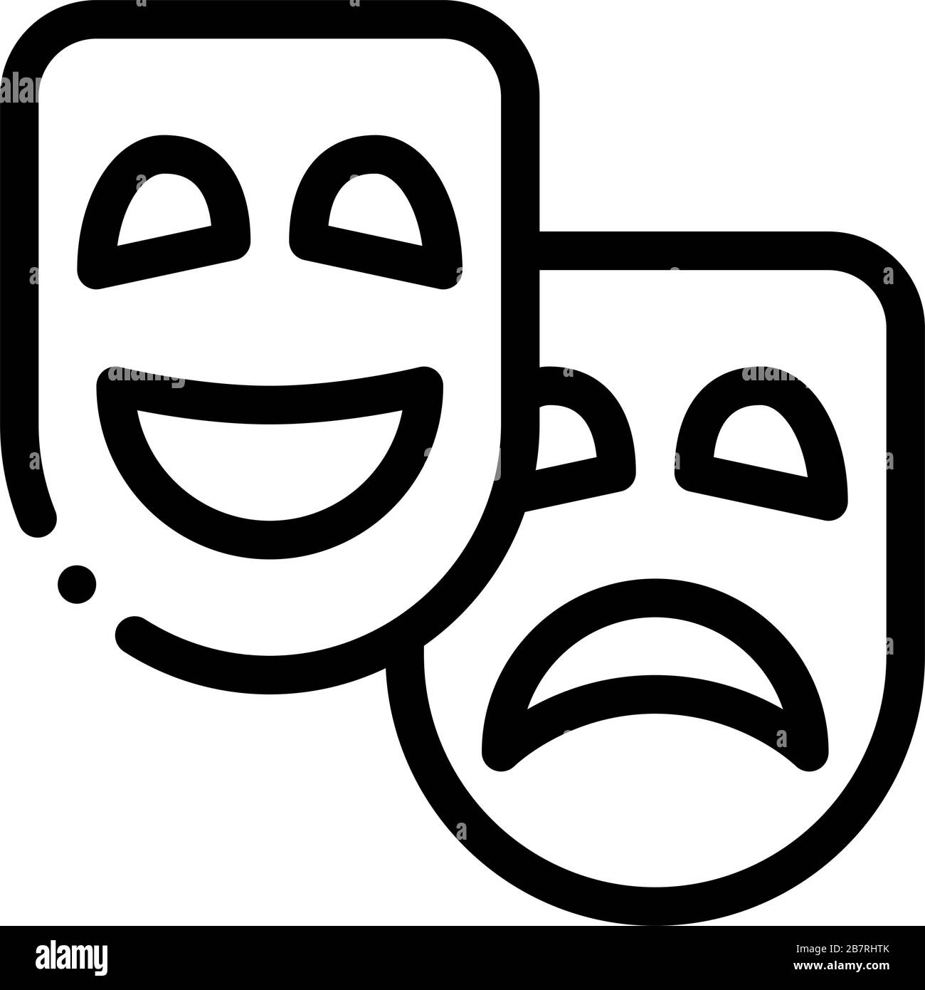 Mask People Emotions Vector Outline Illustration Stock Vector Image ...