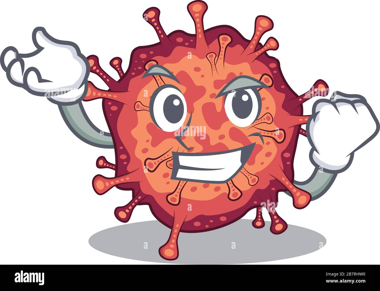 Contagious corona virus cartoon character style with happy face Stock ...