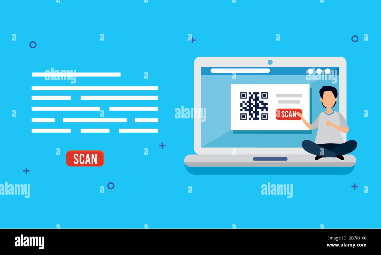 Qr code laptop icon scan hi-res stock photography and images - Alamy