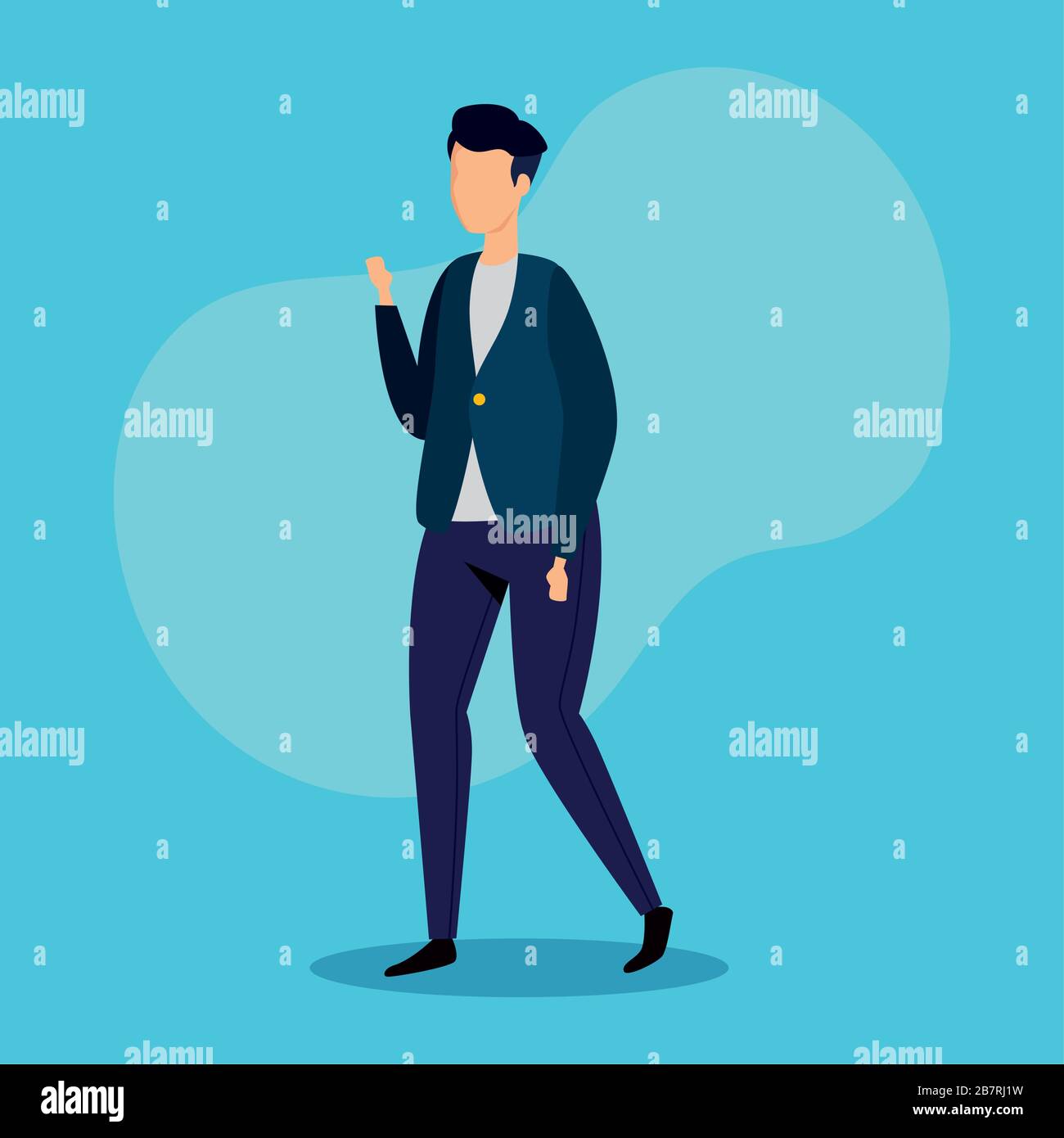 young man in blue background Stock Vector Image & Art - Alamy
