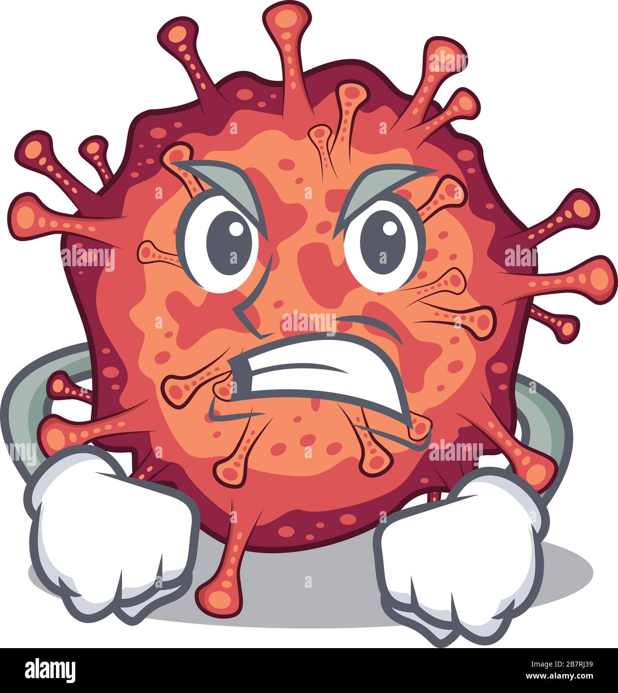 Contagious corona virus cartoon character design with angry face Stock ...
