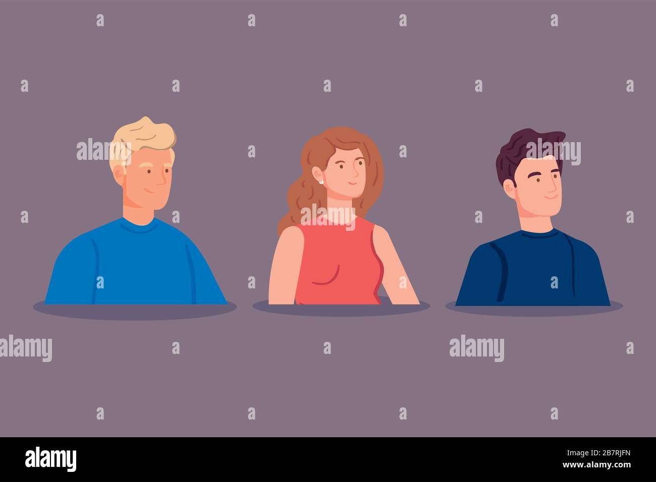 group of young people avatar characters Stock Vector Image & Art - Alamy