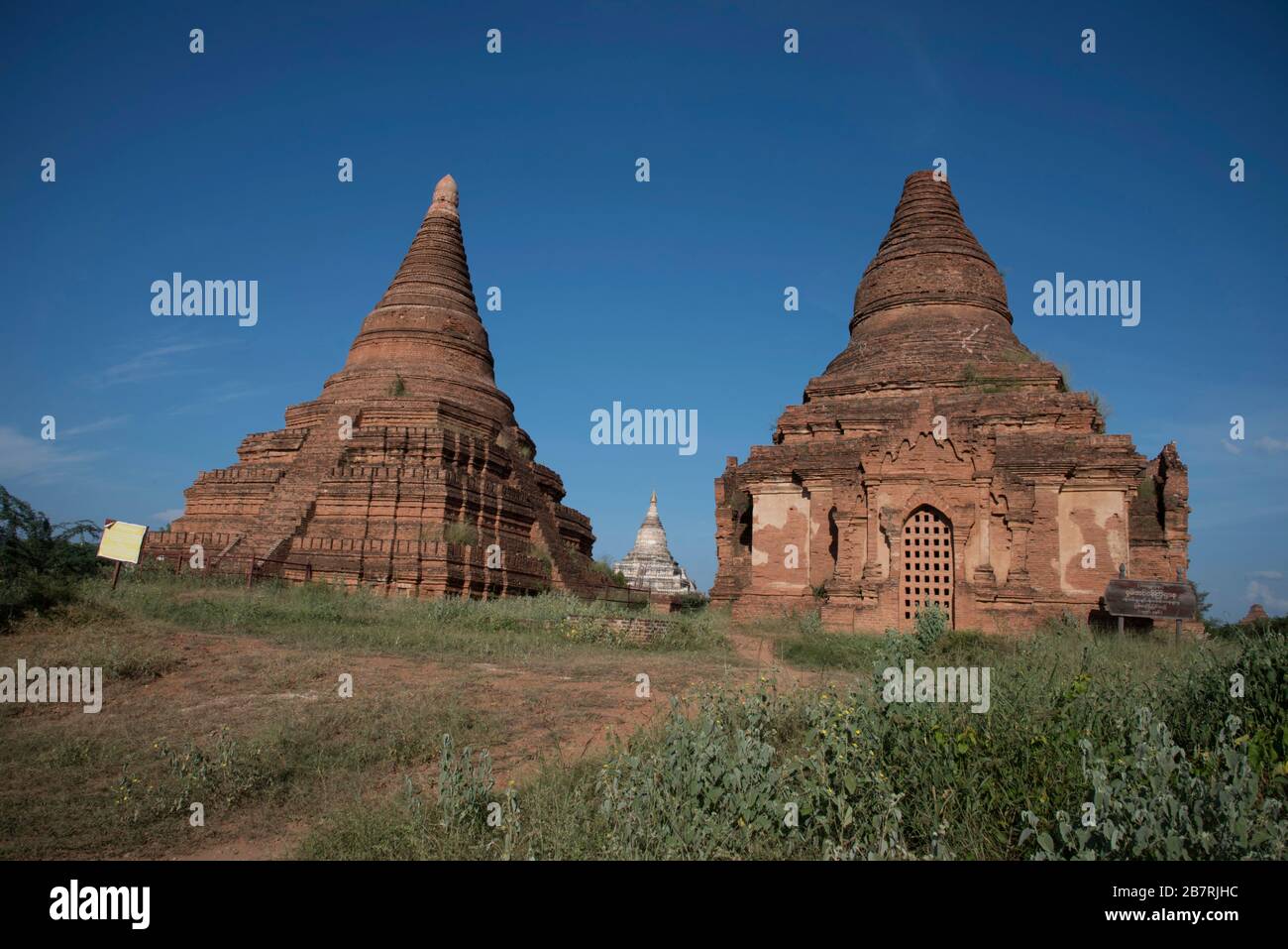 Myanmar: Bagan- General-View of Stupa and small Buddha temple on the ...