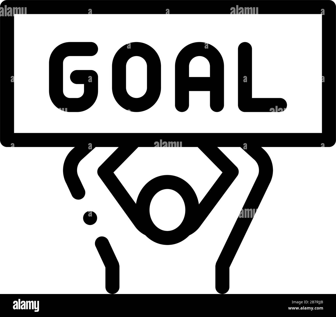 Man with Sign Goal Vector Outline Illustration Stock Vector Image & Art ...
