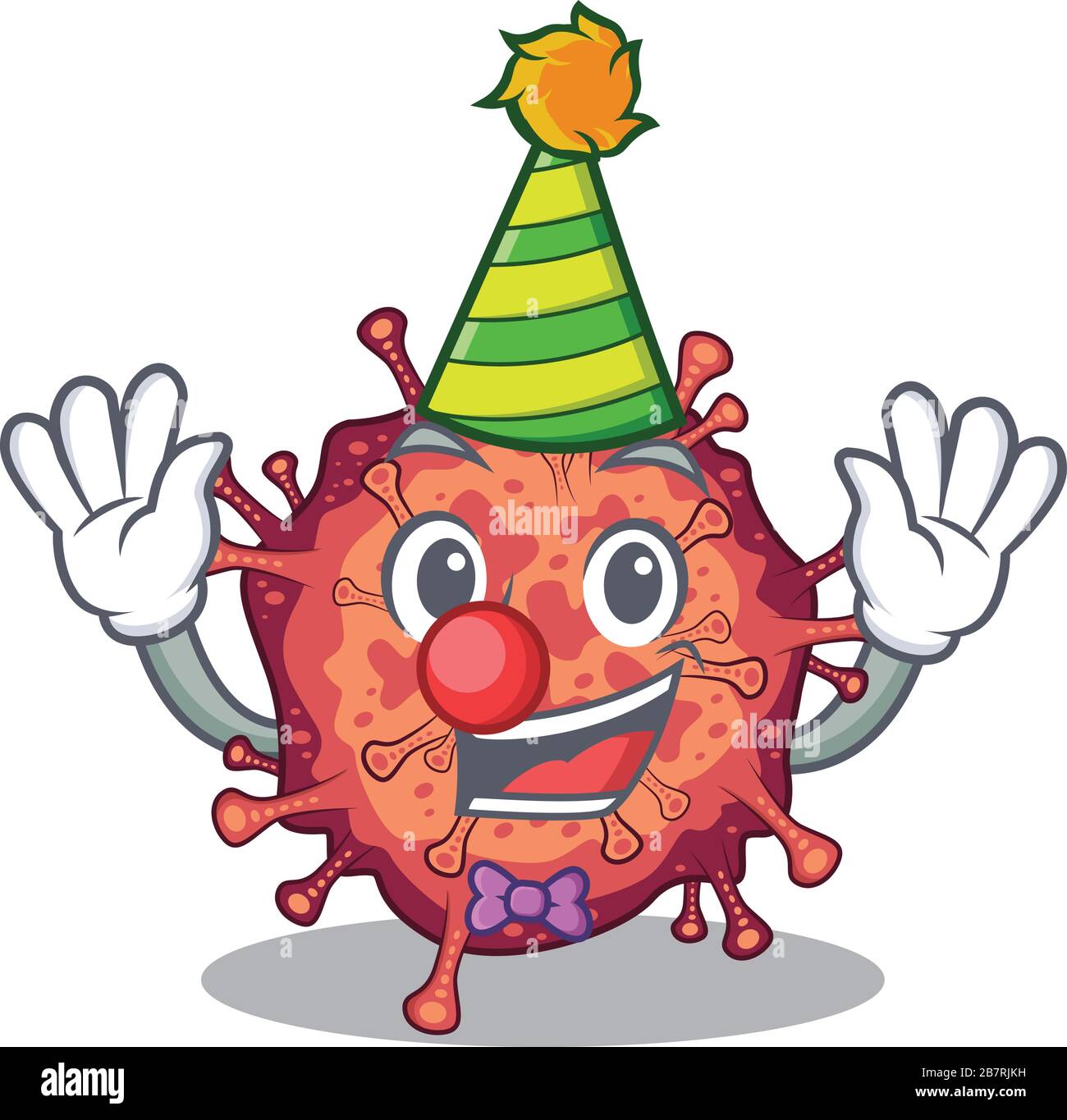 Cute and Funny Clown contagious corona virus cartoon character mascot ...