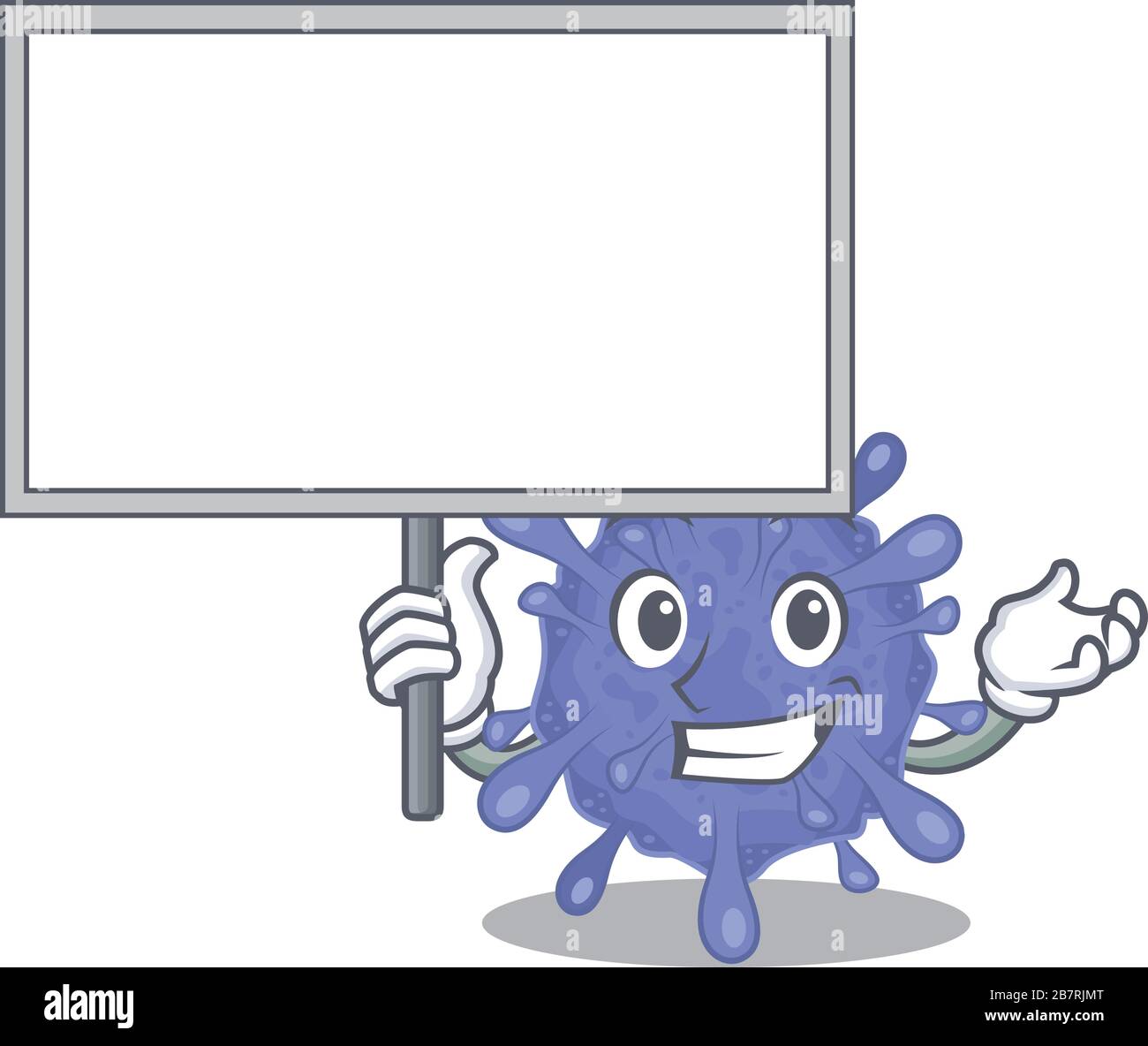 Biohazard viruscorona cute cartoon character bring a board Stock Vector ...