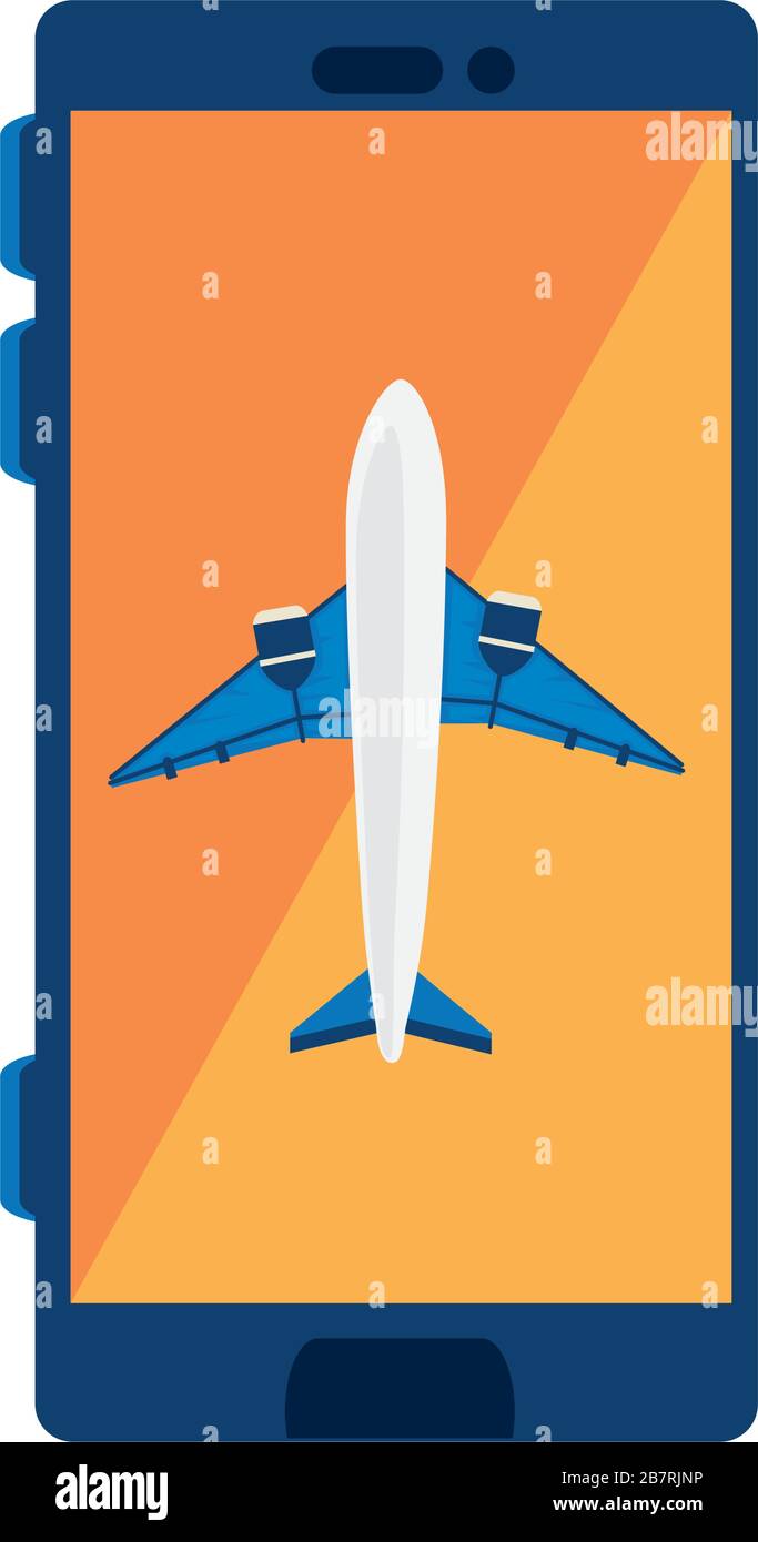 smartphone with airplane in screen Stock Vector Image & Art - Alamy