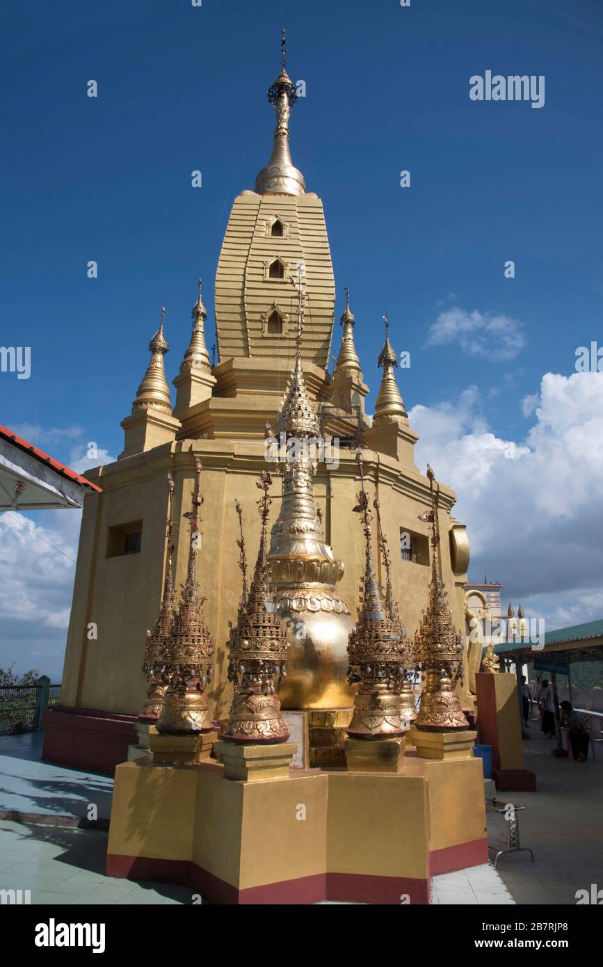 Myanmar: Bagan- Mount Popa- Buddha in Padmasana in one of the temple ...