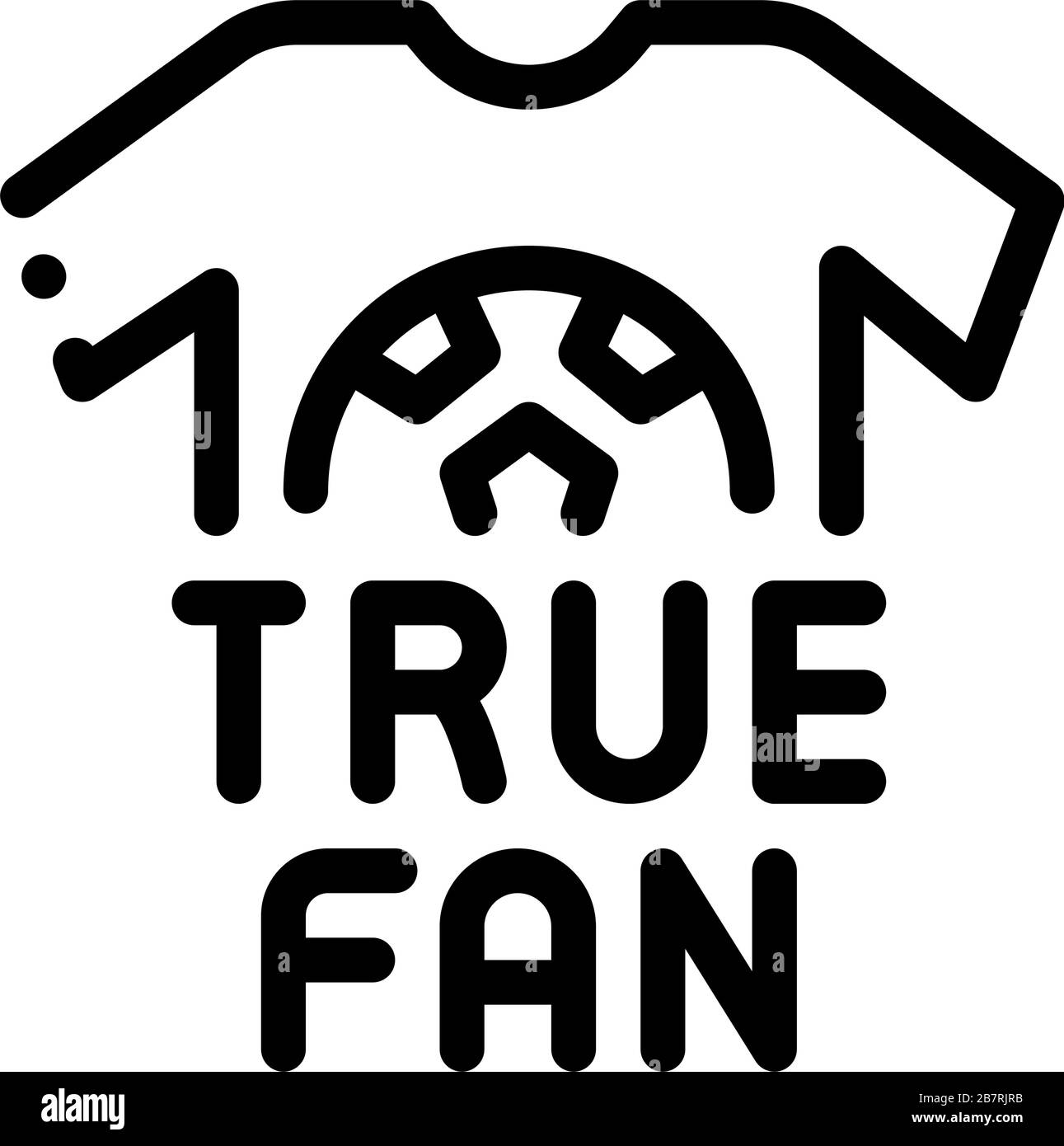 T-shirt True Fan Icon Vector Outline Illustration Stock Vector Image ...