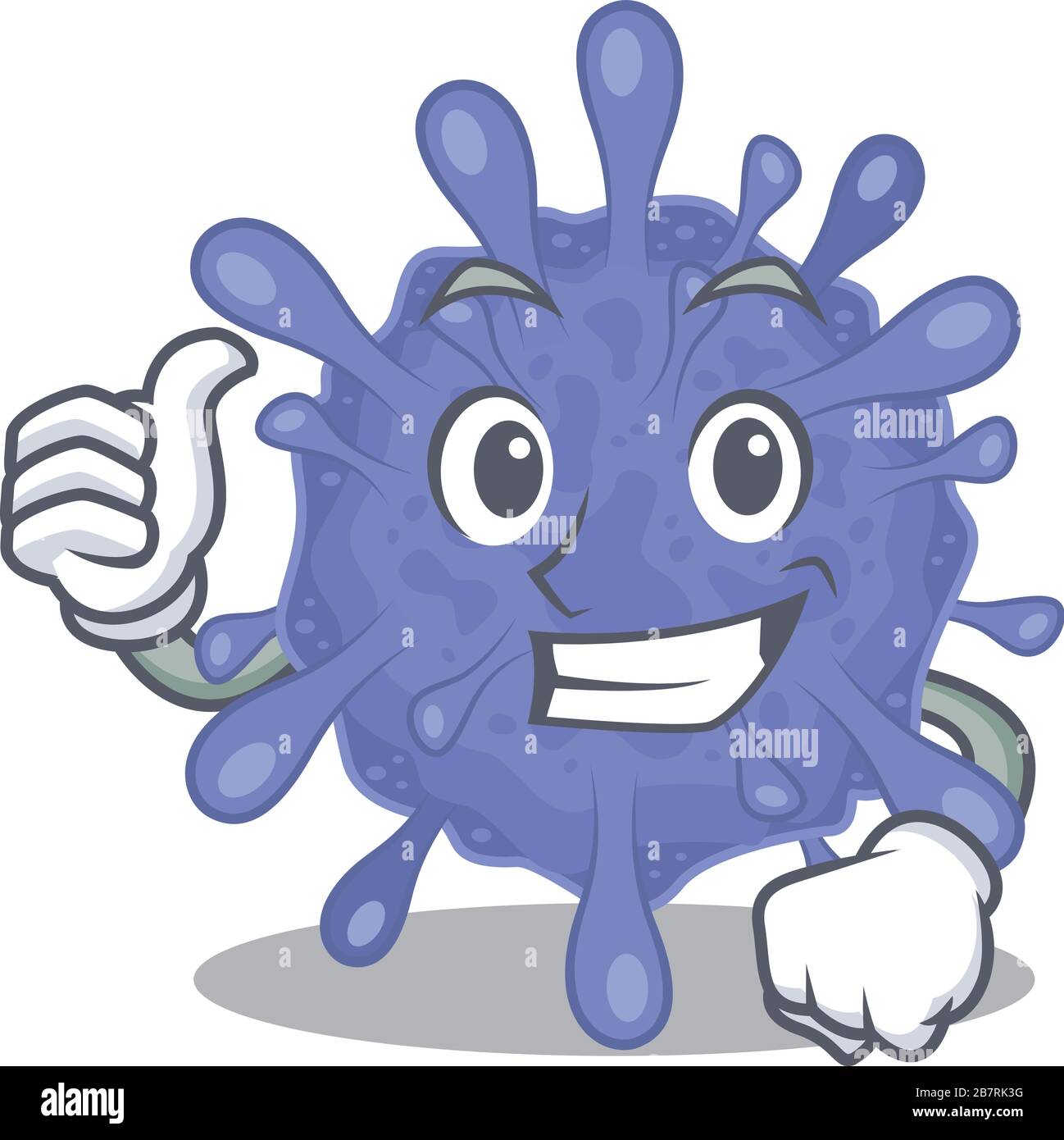 Cool biohazard viruscorona cartoon design style making Thumbs up ...