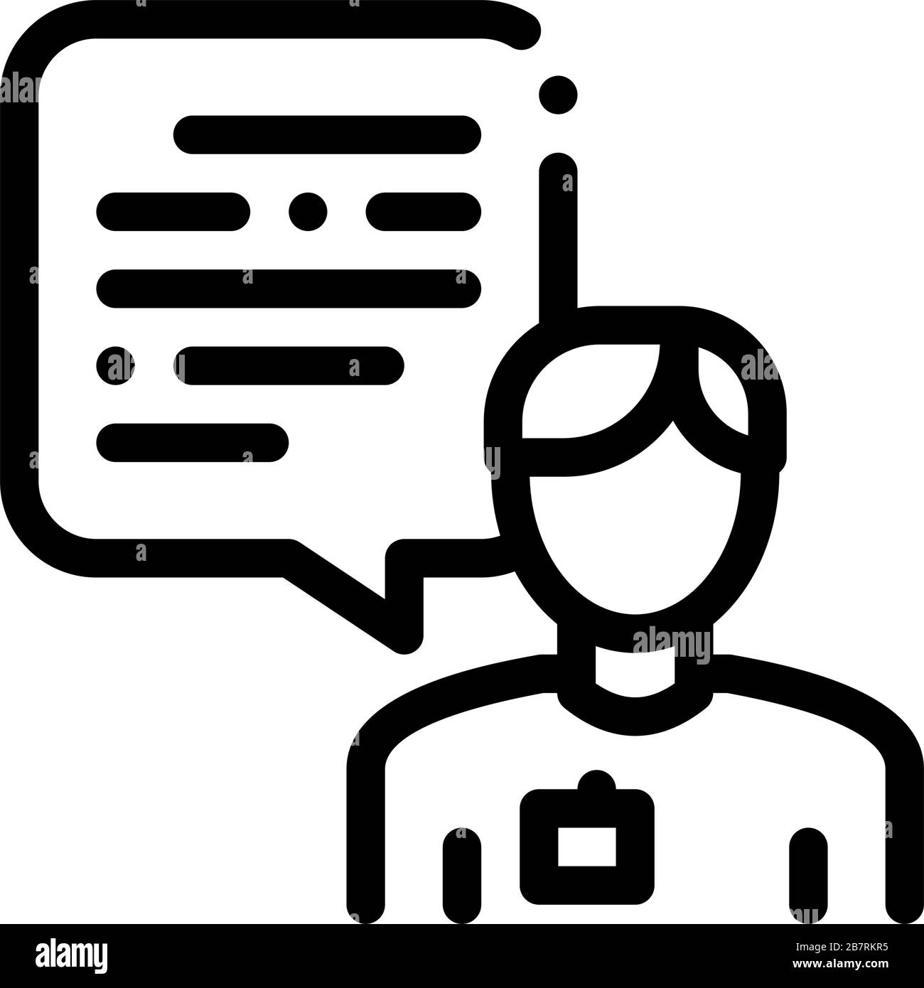 Male Worker Talk Icon Vector Outline Illustration Stock Vector Image ...