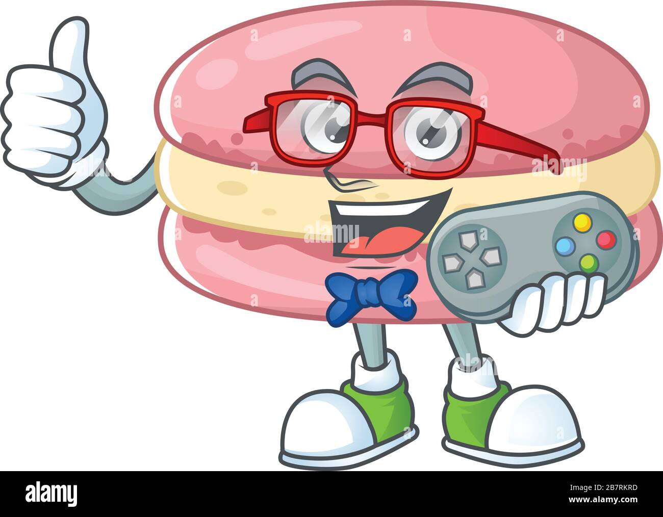 Talented strawberry macarons gamer mascot design using controller Stock ...