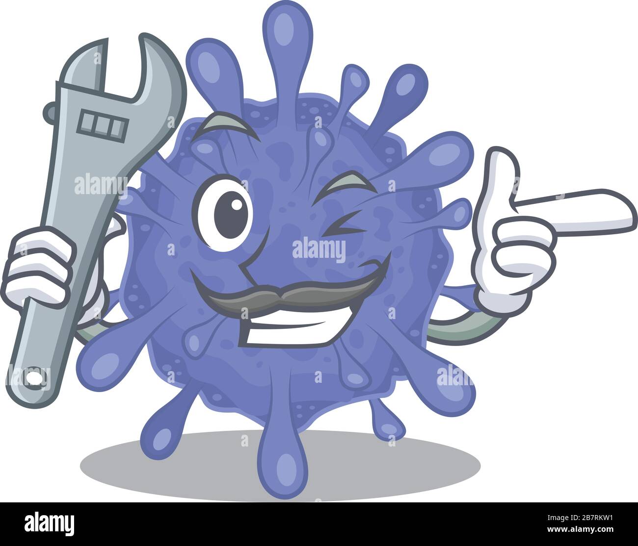 A picture of cool mechanic biohazard viruscorona cartoon character ...