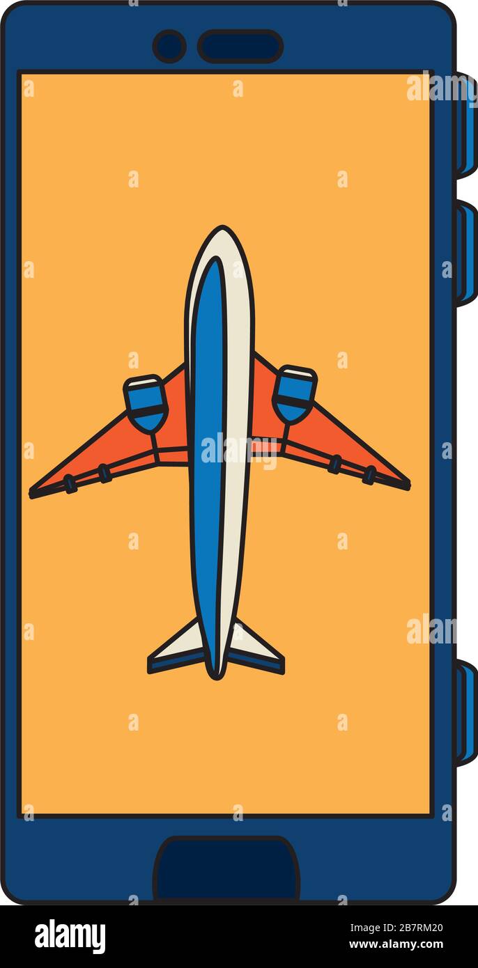 smartphone with airplane in screen Stock Vector Image & Art - Alamy