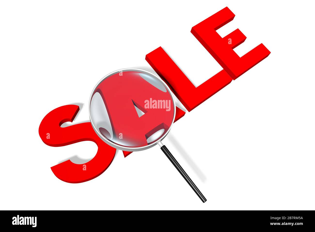 3D magnifying glass - sale Stock Photo - Alamy