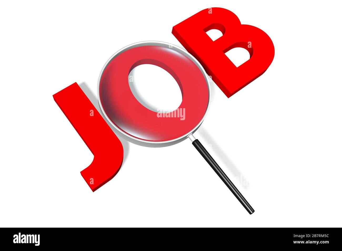 3D magnifying glass - job Stock Photo - Alamy