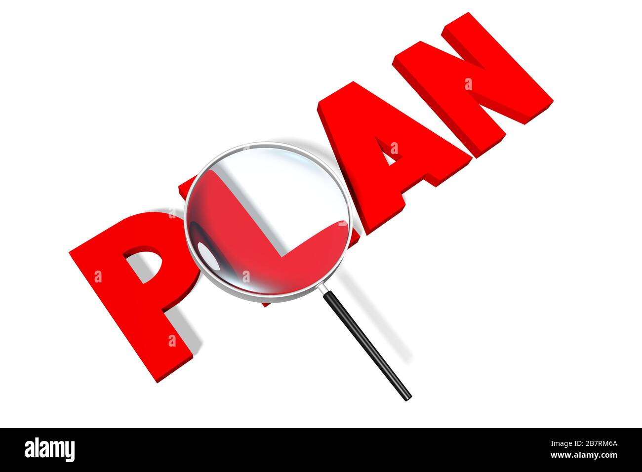 3D magnifying glass - plan Stock Photo - Alamy