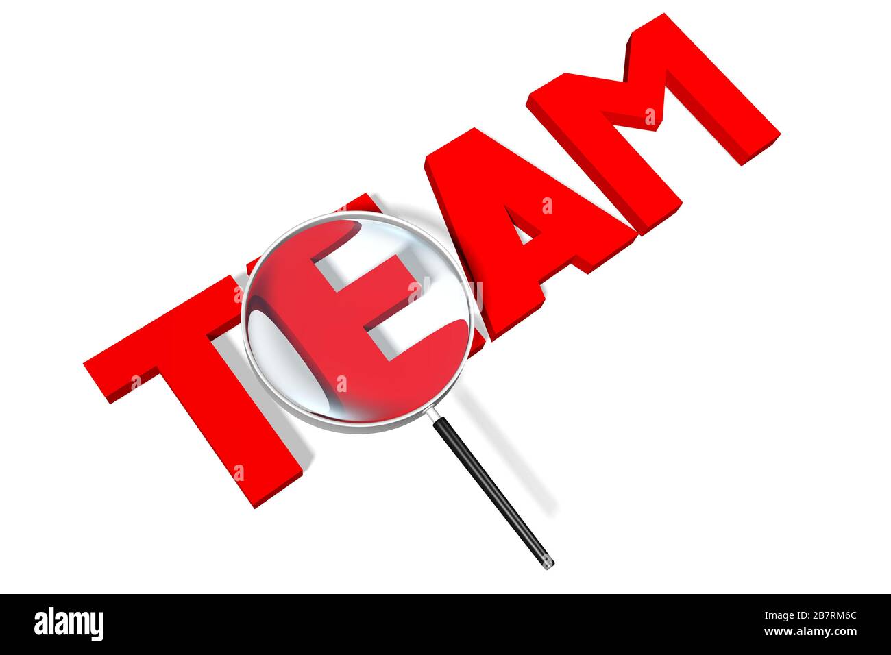 3D magnifying glass - team Stock Photo - Alamy