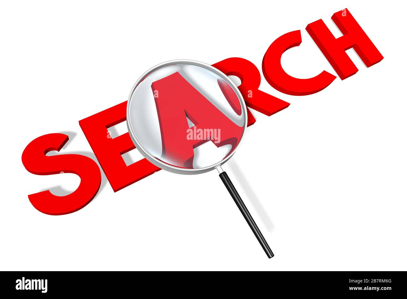 3D magnifying glass - search Stock Photo - Alamy