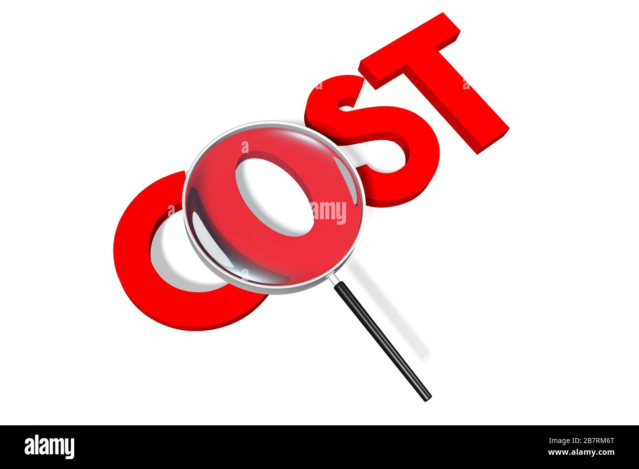 3D magnifying glass - cost Stock Photo - Alamy