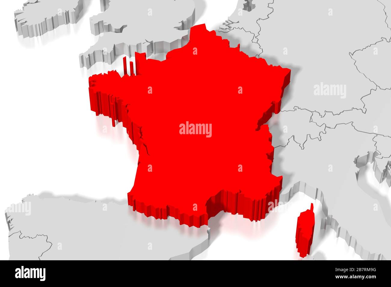 3D map - France Stock Photo - Alamy
