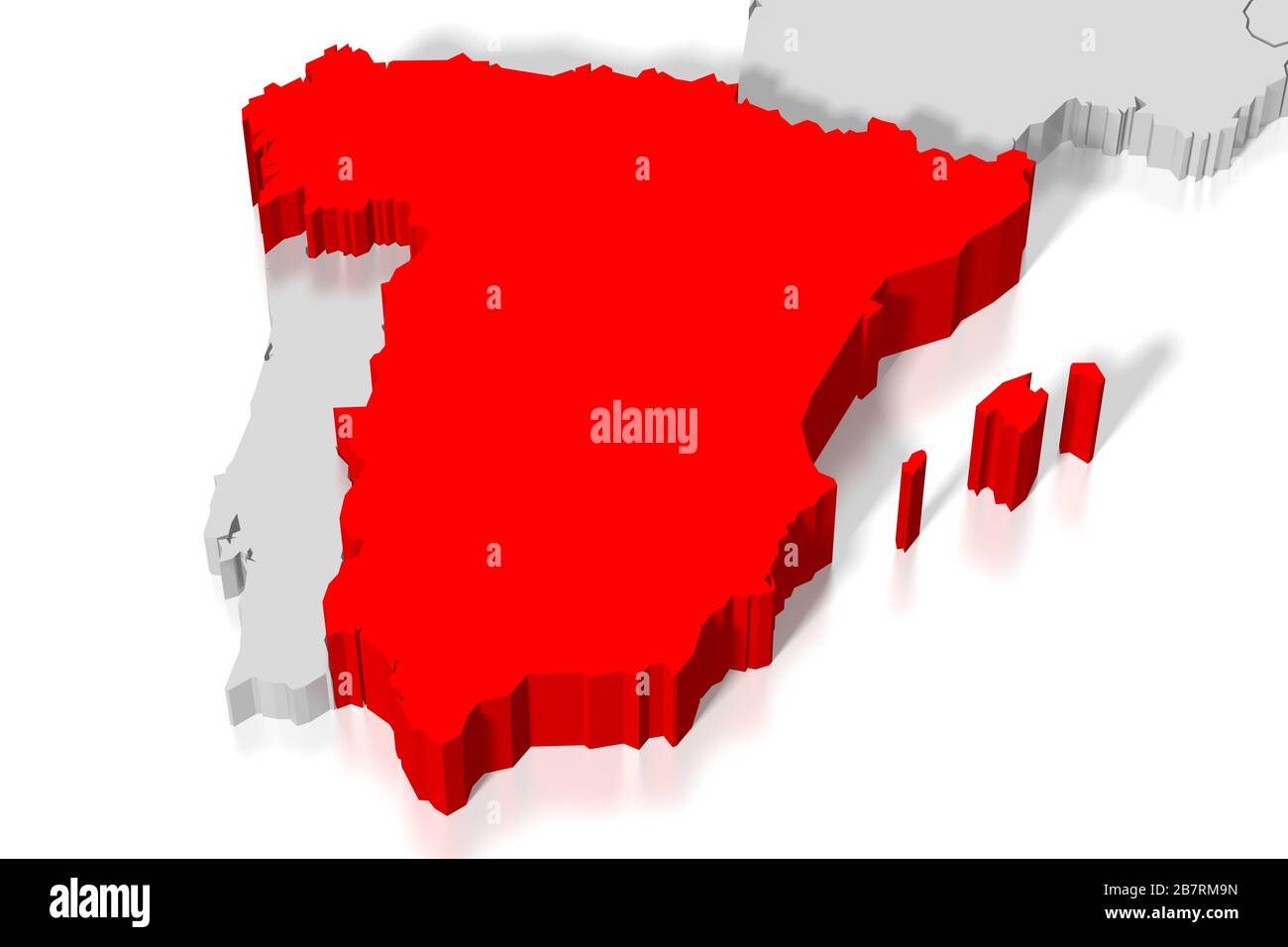 3D map - Spain Stock Photo - Alamy