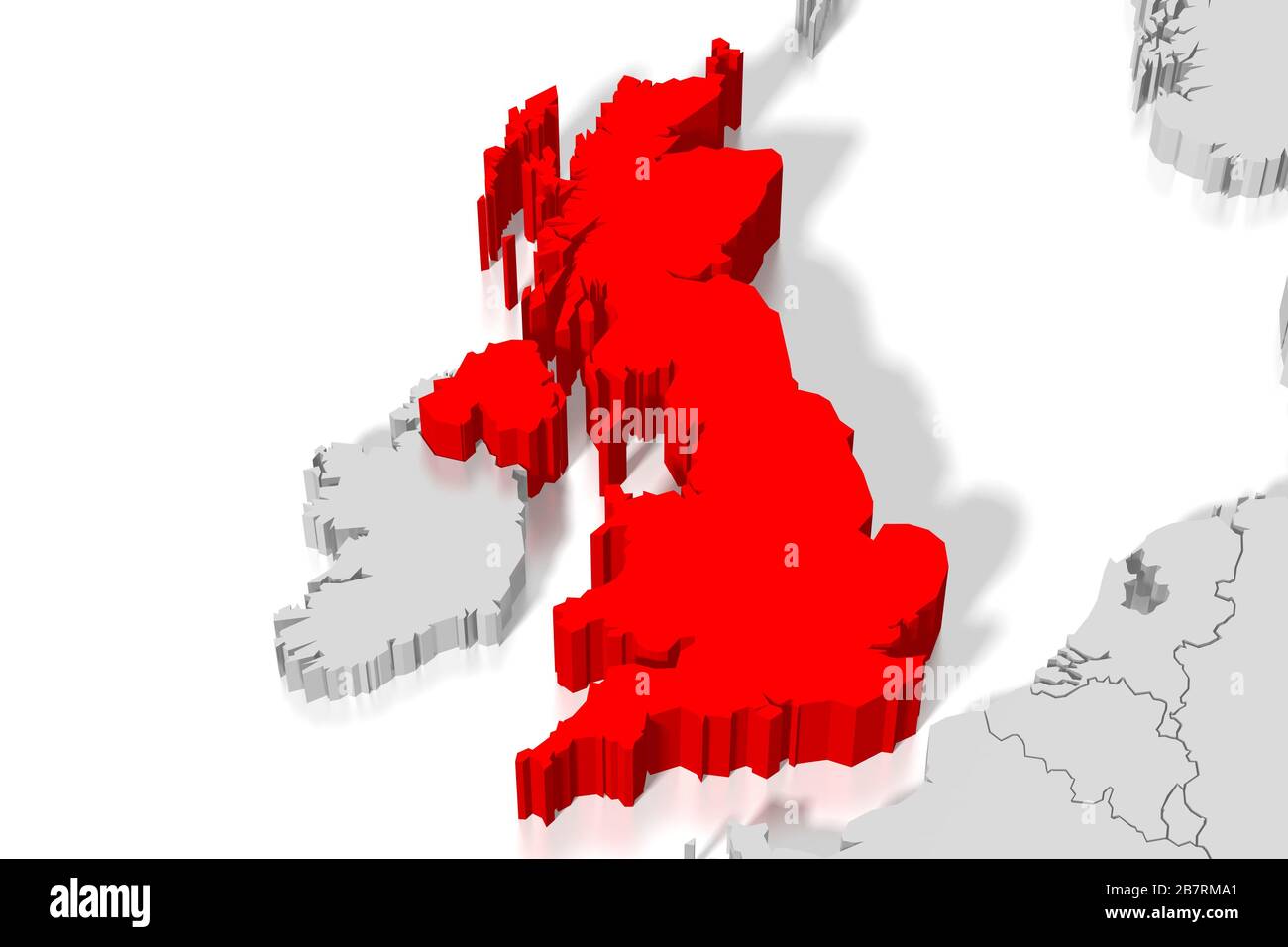 3D map - Great Britain Stock Photo - Alamy