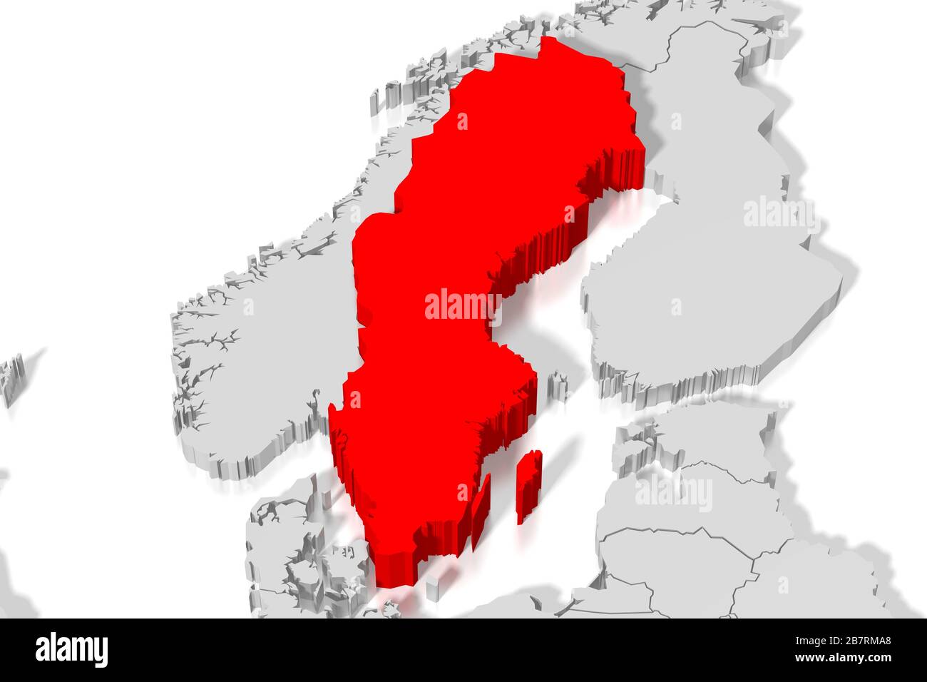 3D map - Sweden Stock Photo - Alamy