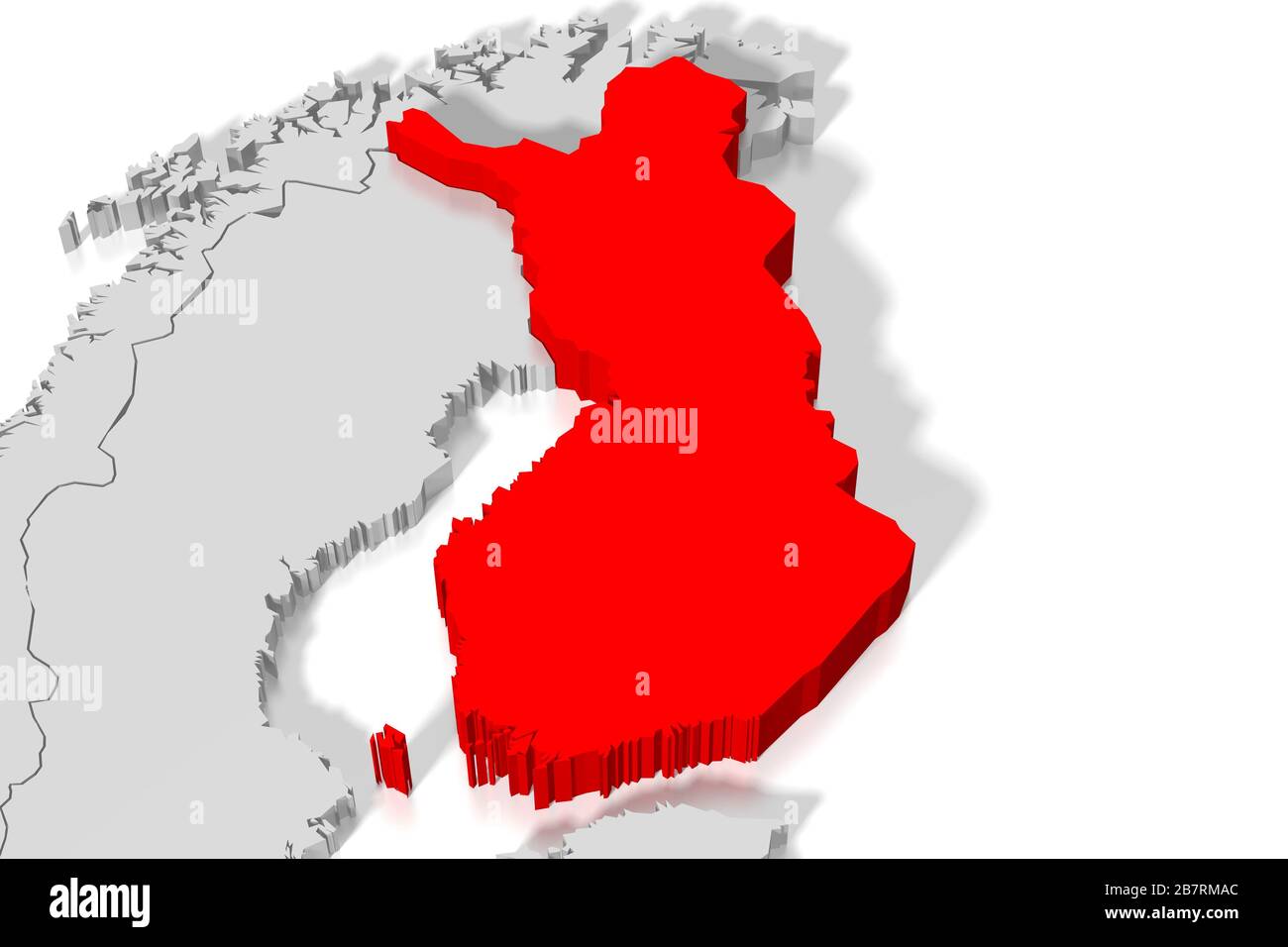 3D map - Finland Stock Photo - Alamy