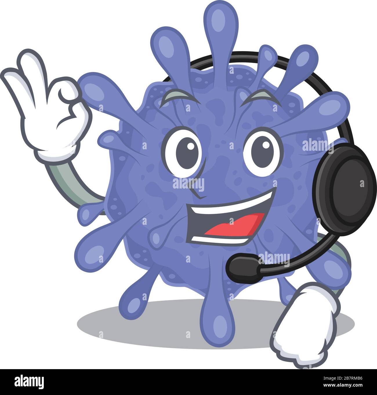 Charming biohazard viruscorona cartoon character design wearing ...