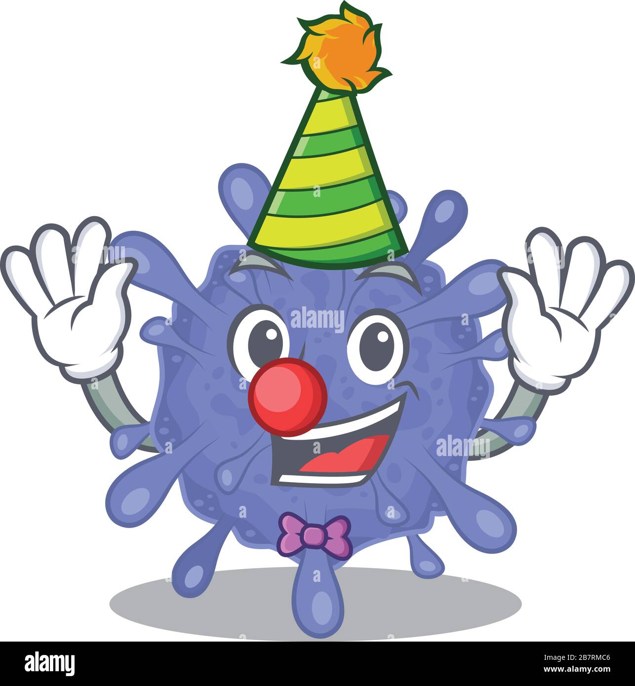 Cute and Funny Clown biohazard viruscorona cartoon character mascot ...
