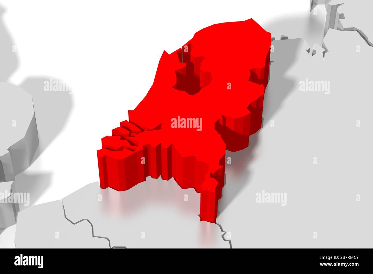 3D map - Netherlands Stock Photo - Alamy