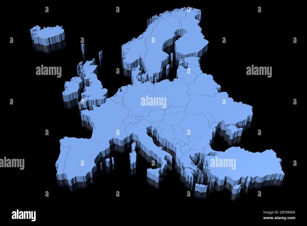 3D map - Europe Stock Photo - Alamy