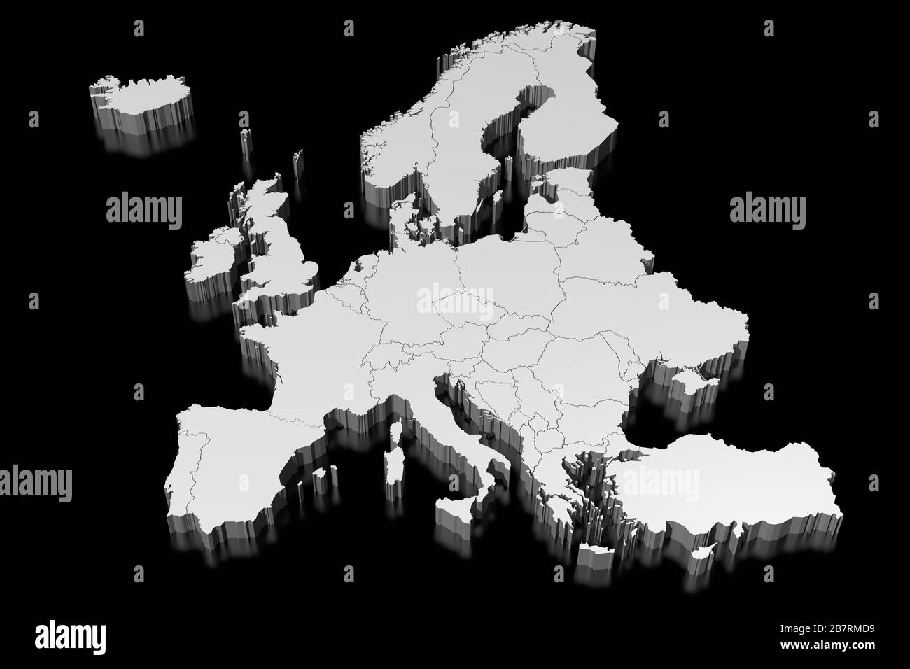 3D map - Europe Stock Photo - Alamy