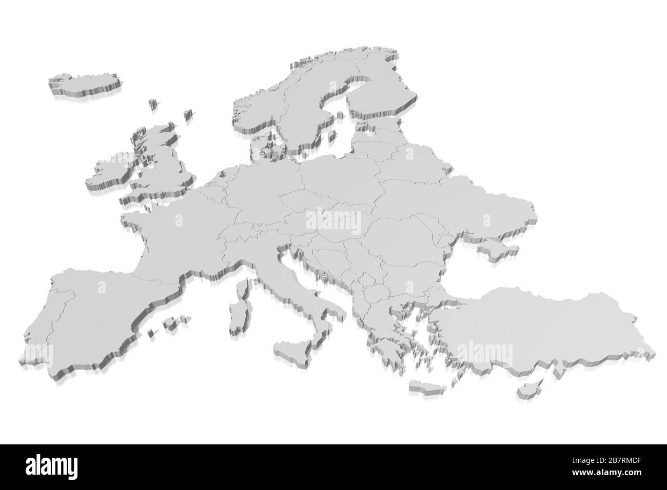 3D map - Europe Stock Photo - Alamy