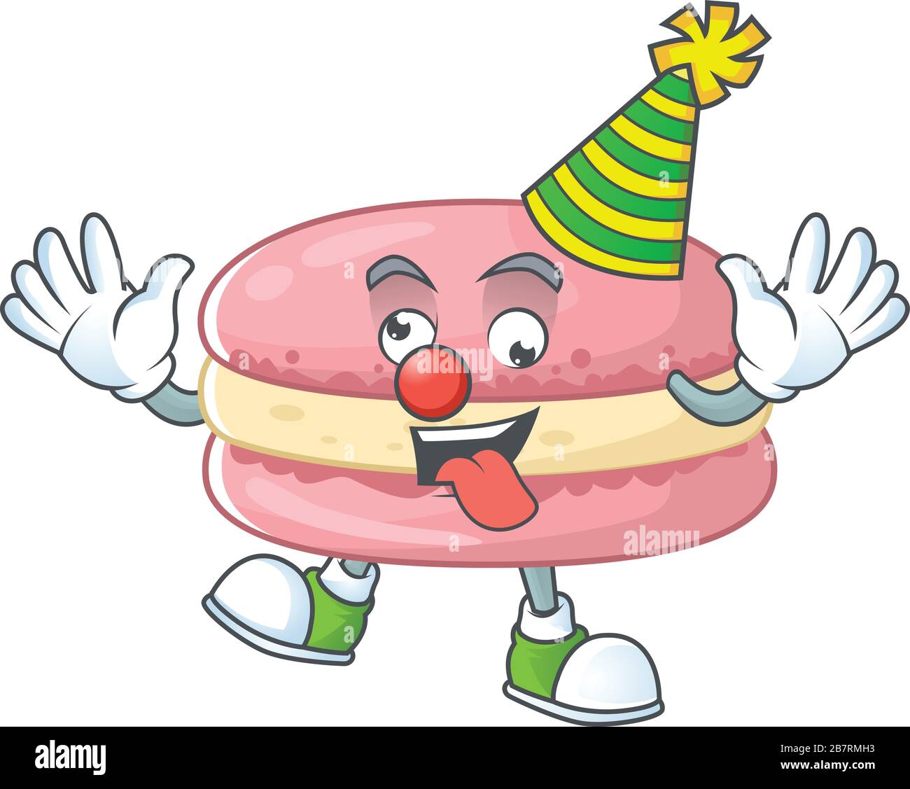 Cute and Funny Clown strawberry macarons presented in cartoon character ...