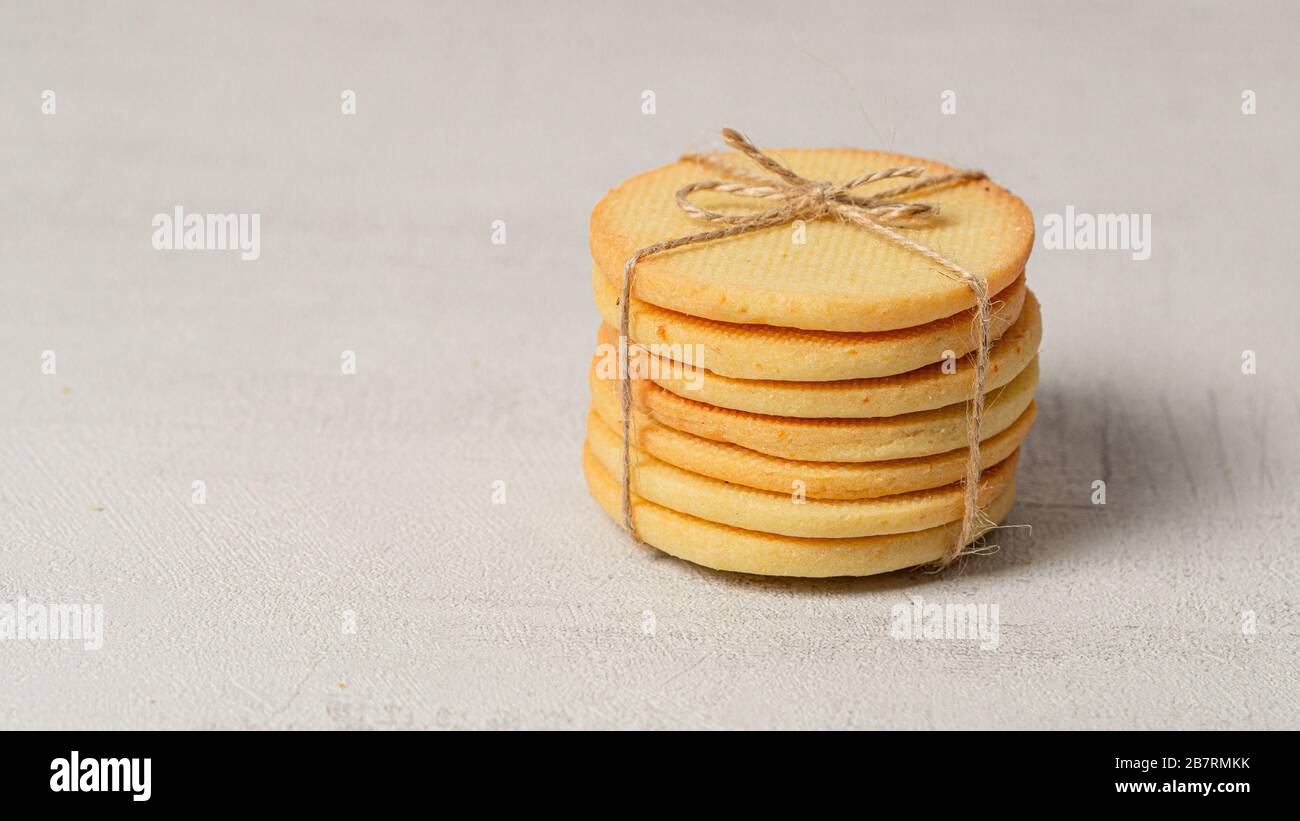 Stack of homemade cookies. Healthy snack Stock Photo - Alamy