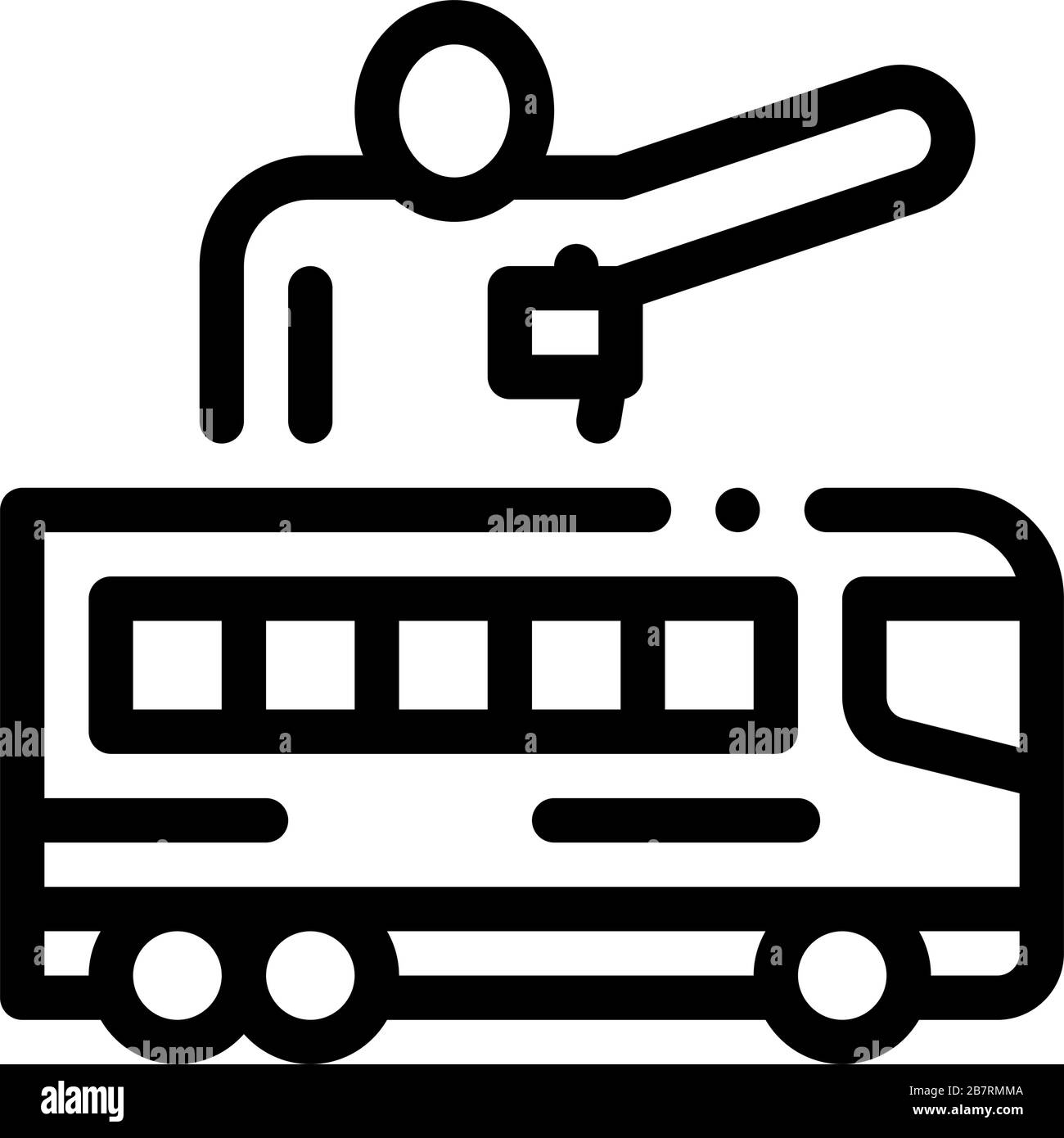 Bus Guide Icon Vector Outline Illustration Stock Vector Image & Art - Alamy
