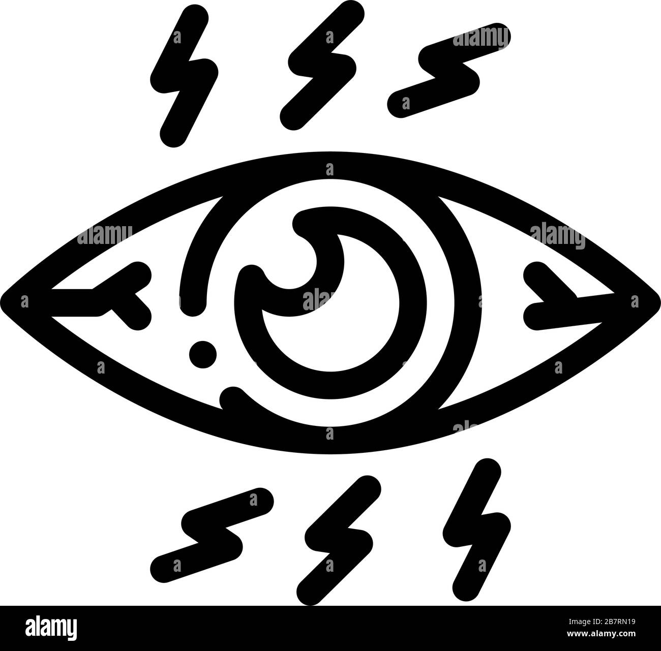 Strong Eye Pressure Vector Outline Illustration Stock Vector Image ...