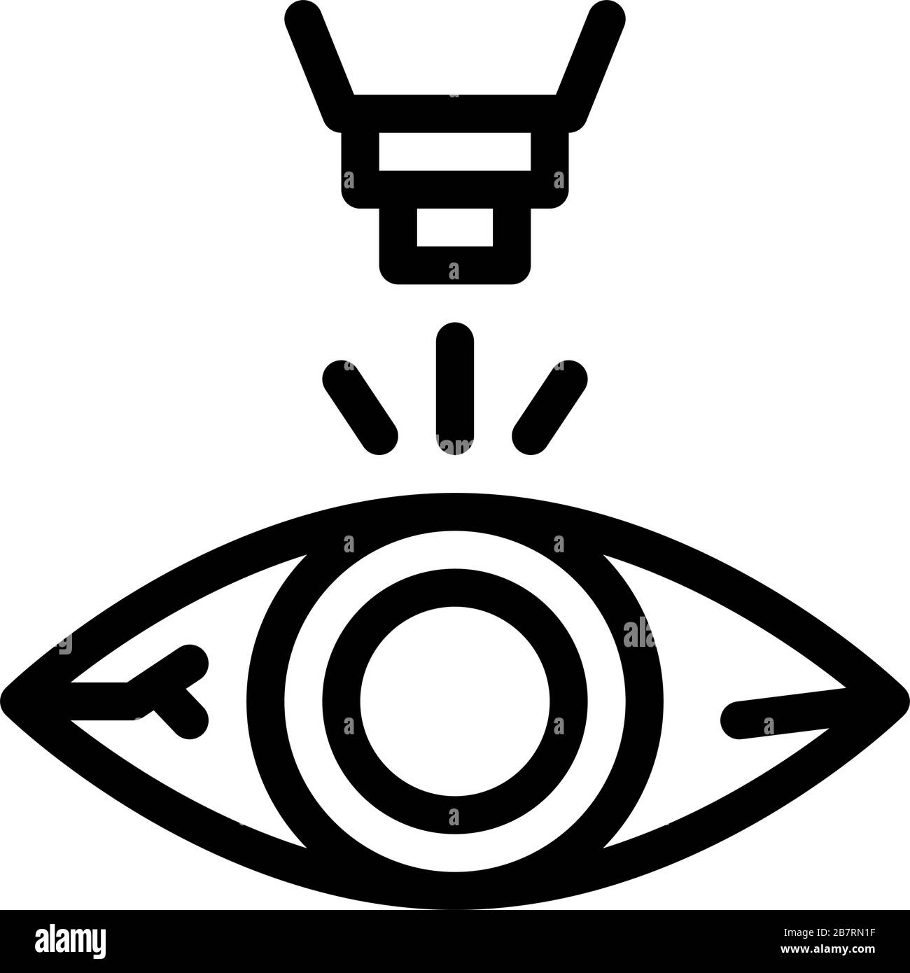 Laser Eye Treatment Vector Outline Illustration Stock Vector Image ...