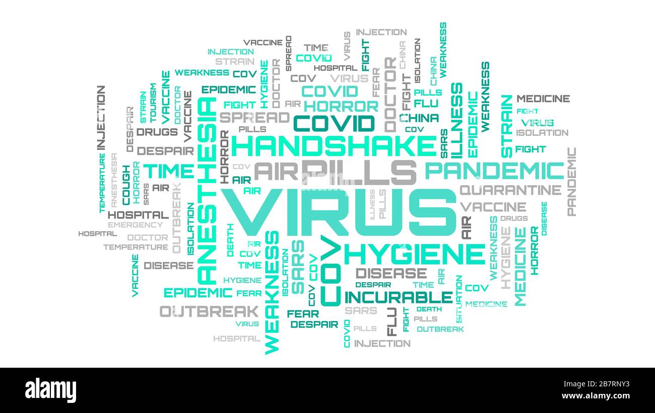 Virus topic word art background Stock Photo - Alamy